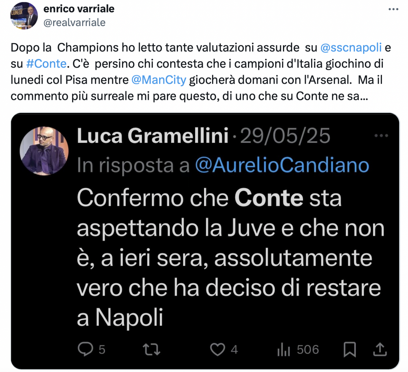 Varriale: "Questo è il commento più assurdo che ho letto dopo City ...