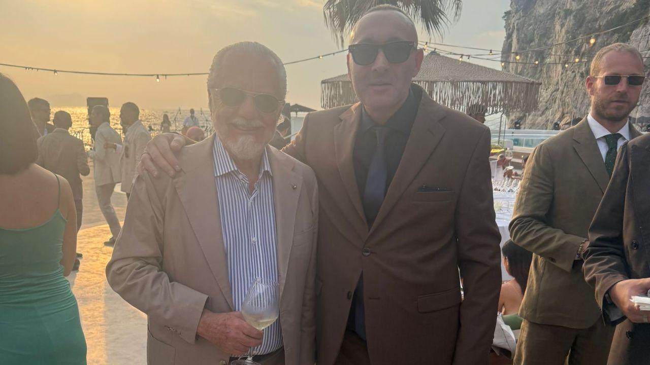 De Laurentiis e Giuffredi insieme al matrimonio di Politano | FOTO