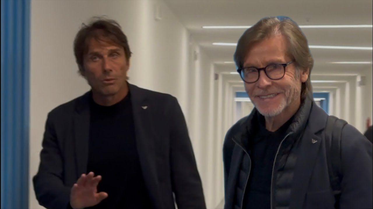 Napoli-Sporting 2-1, guardate la reazione di Conte e Oriali a fine ...