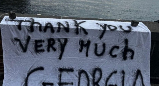 Napoli, striscione dedicato ai tifosi georgiani: "Thank you Georgia!"
