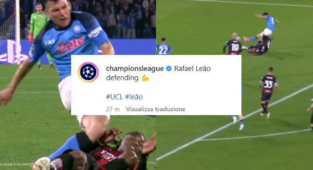 UEFA, oltre il danno la beffa: su Instagram il fallo di Leao celebrato ...