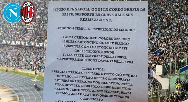 Napoli-Milan, la Curva A preannuncia la coreografia! Diffuse le ...