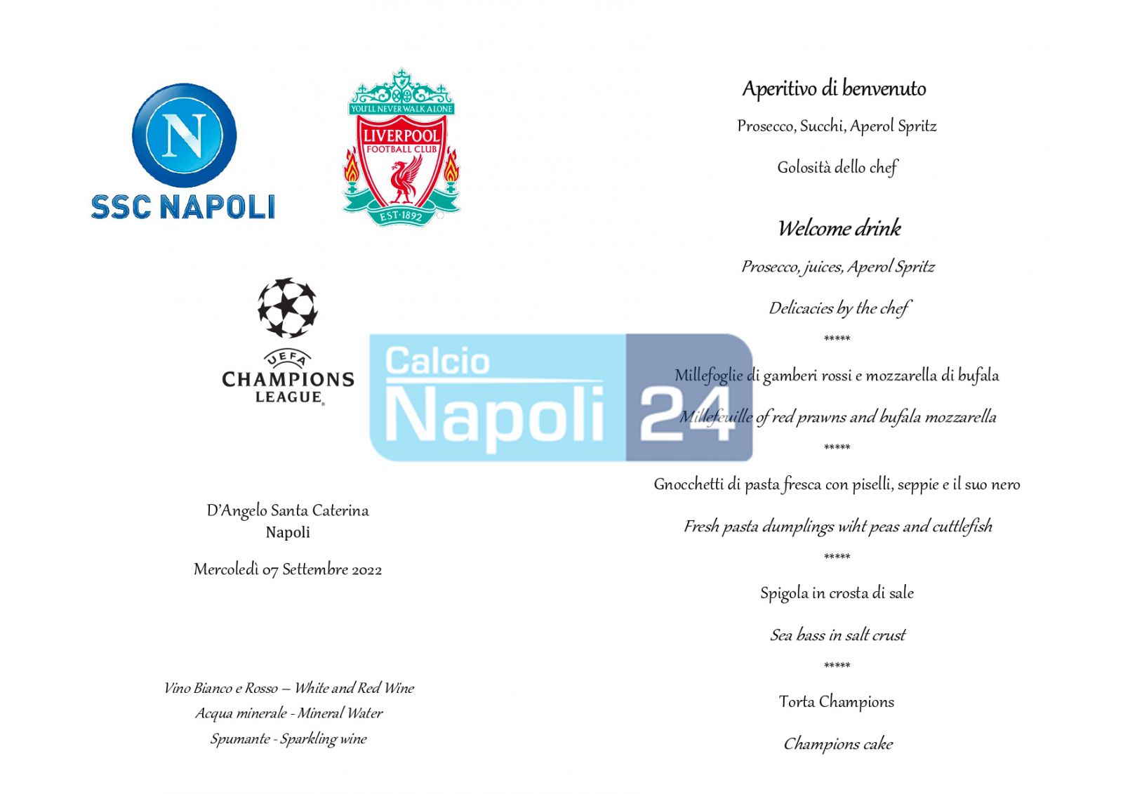 Termina il pranzo UEFA di Napoli-Liverpool: classico momento della ...